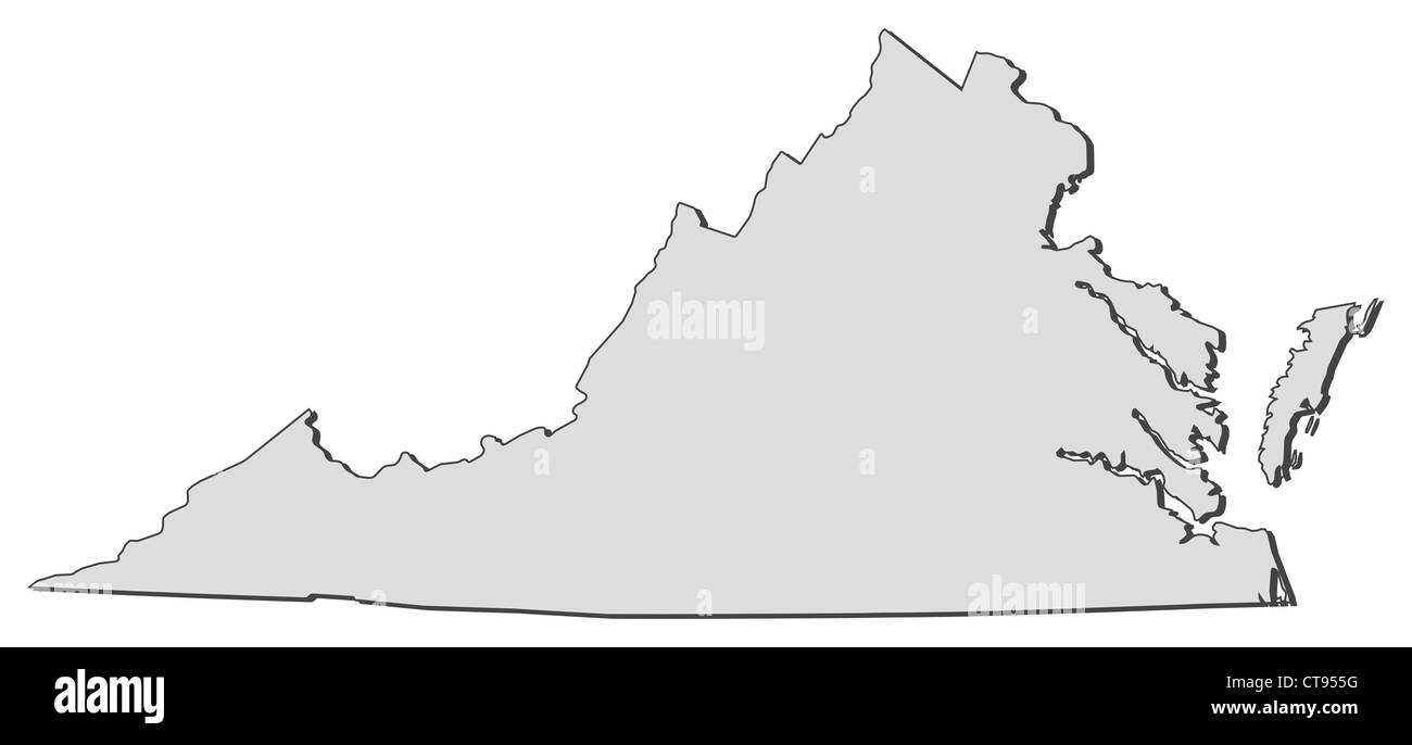 Virginia vector outline map vector vectors Black and White Stock Photos ...