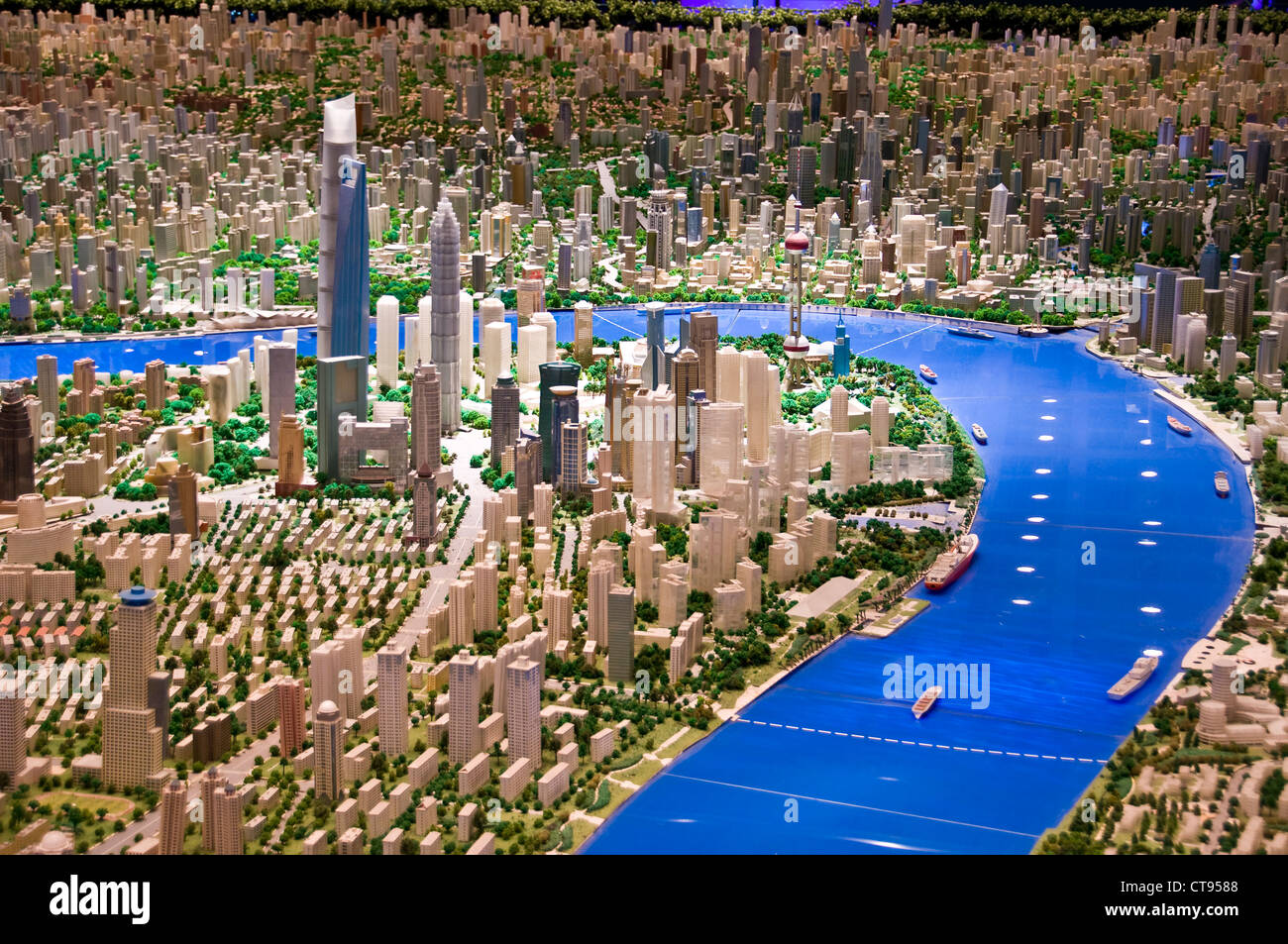 Scale model of Shanghai at the Shanghai Urban Planning Exhibition ...