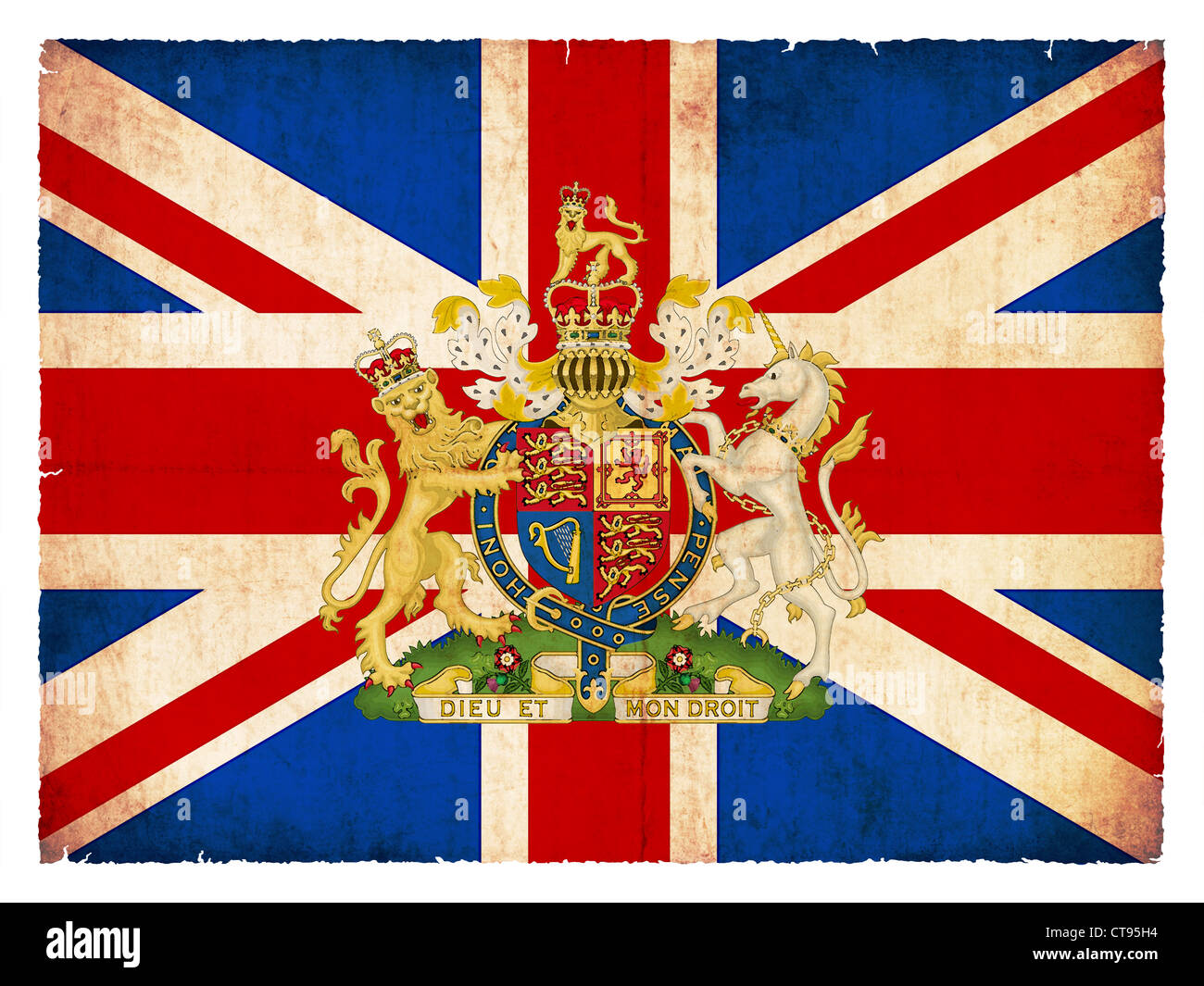 National Flag of Great Britain created in grunge style Stock Photo - Alamy