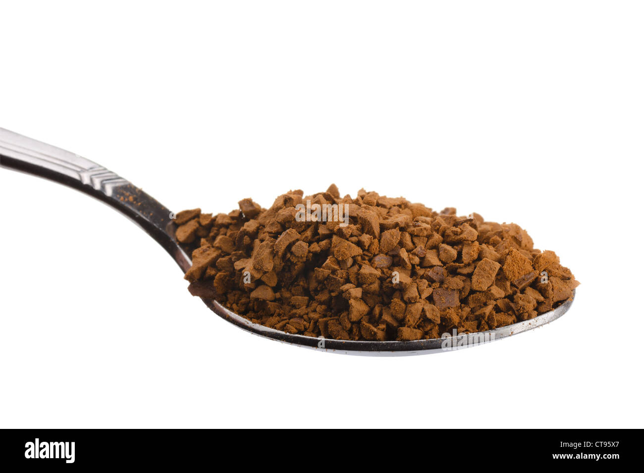 Teaspoon with granulated instant coffee isolated on white Stock Photo ...