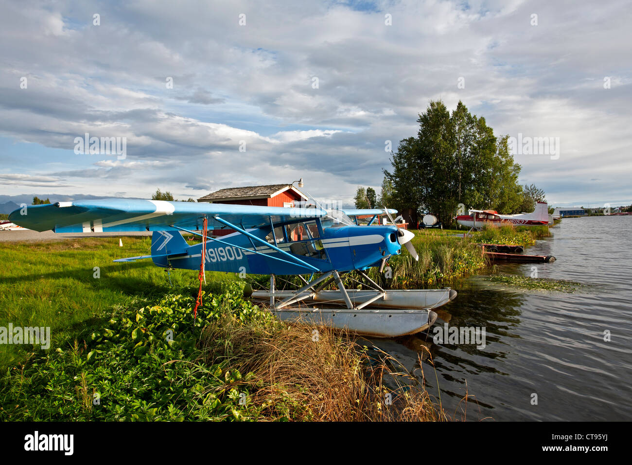Float plane. Lake Hood air harbor. Anchorage. Alaska Stock Photo - Alamy