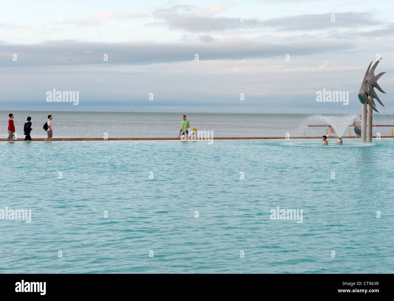 Man-made saltwater lagoon at the Esplanade of the tourist destination ...