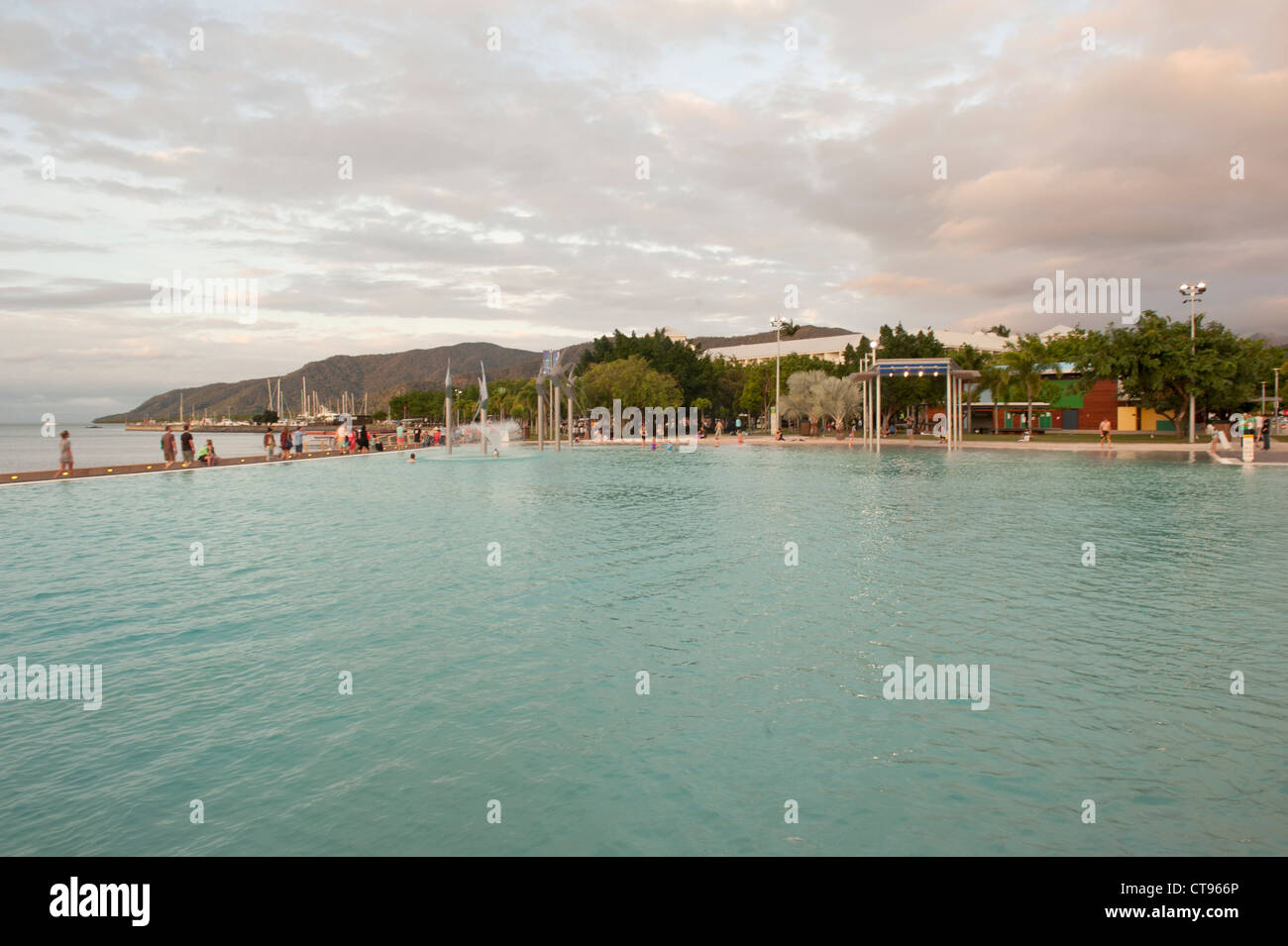 Man-made saltwater lagoon at the Esplanade of the tourist destination ...
