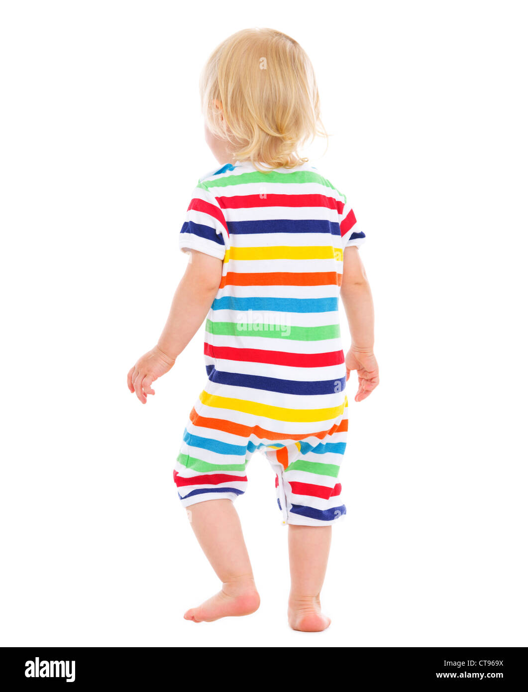 Baby in swimsuit. rear view Stock Photo - Alamy