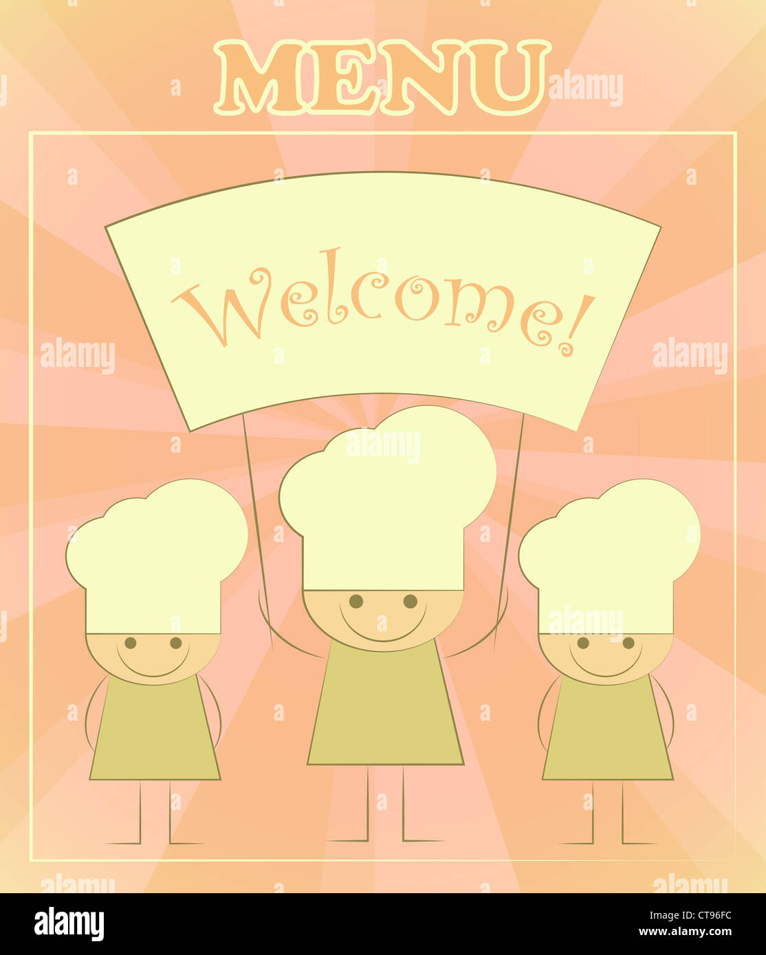 Design of kids menu with chefs in Retro Style - illustration Stock ...