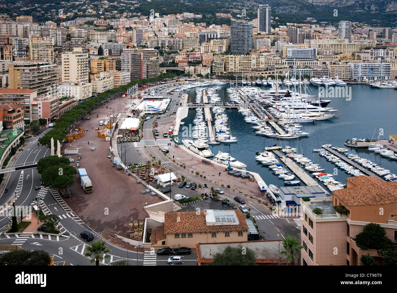 A view of Monte Carlo, Monaco, captured from a vantage point near the ...