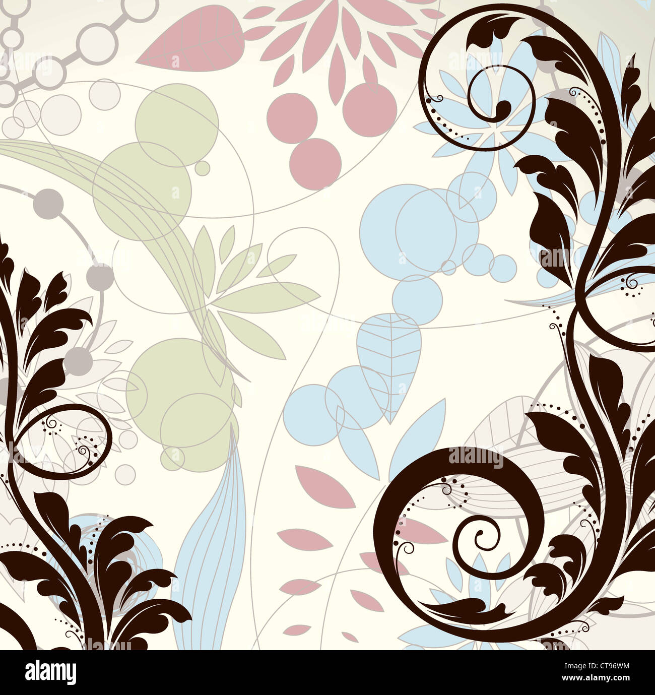 vector retro floral background Stock Photo - Alamy