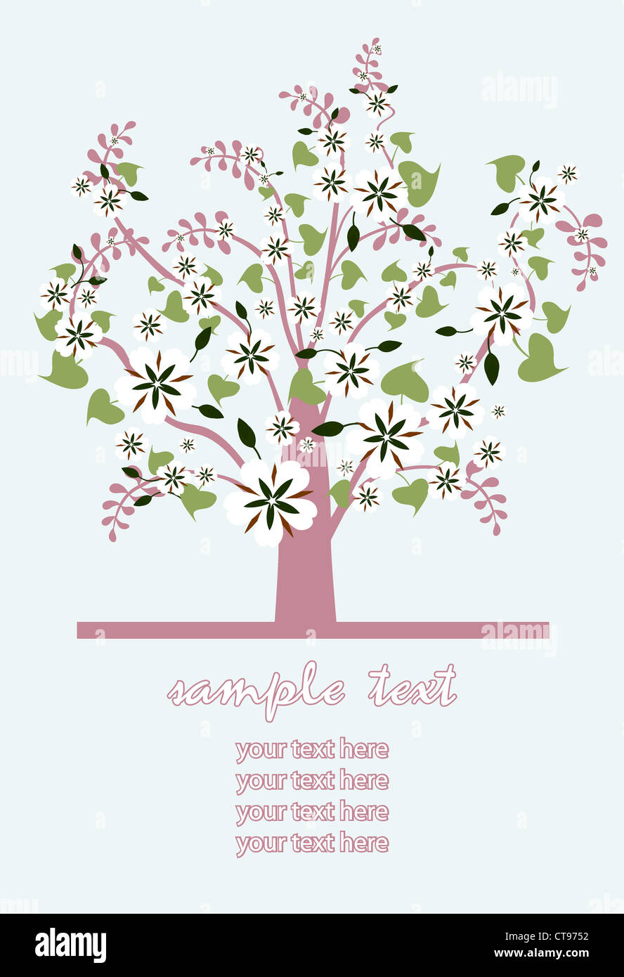 vector retro background with tree Stock Photo - Alamy