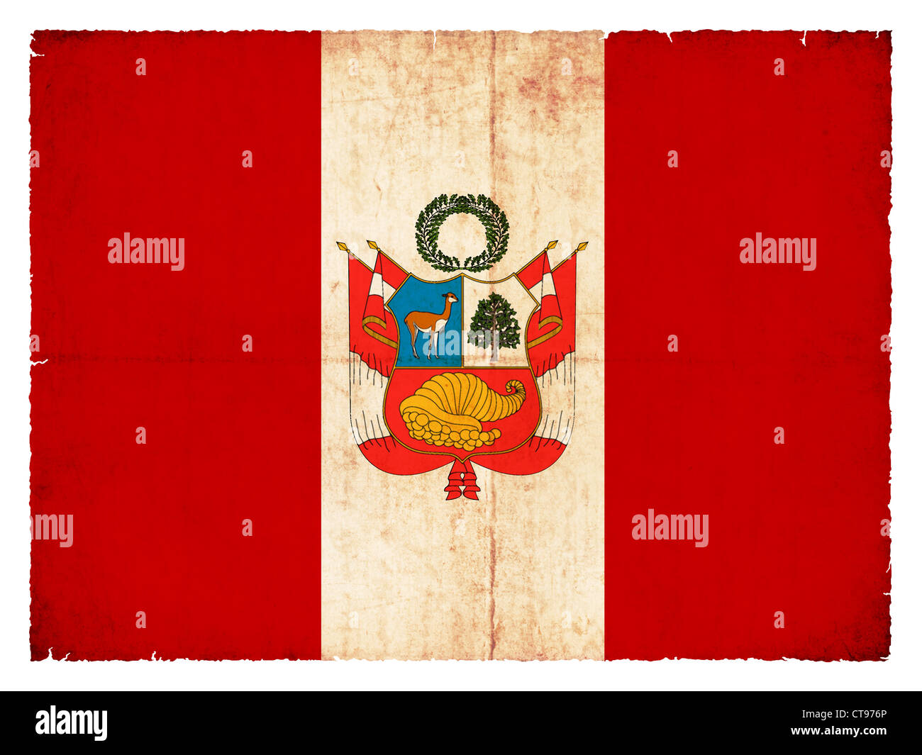National Flag of Peru created in grunge style Stock Photo - Alamy