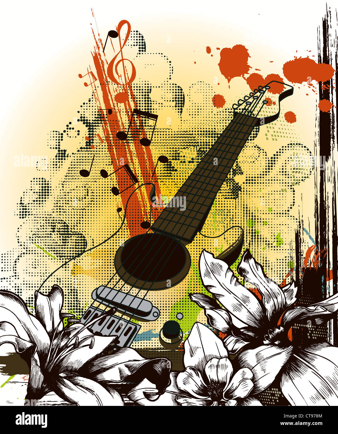 vector retro music background Stock Photo - Alamy