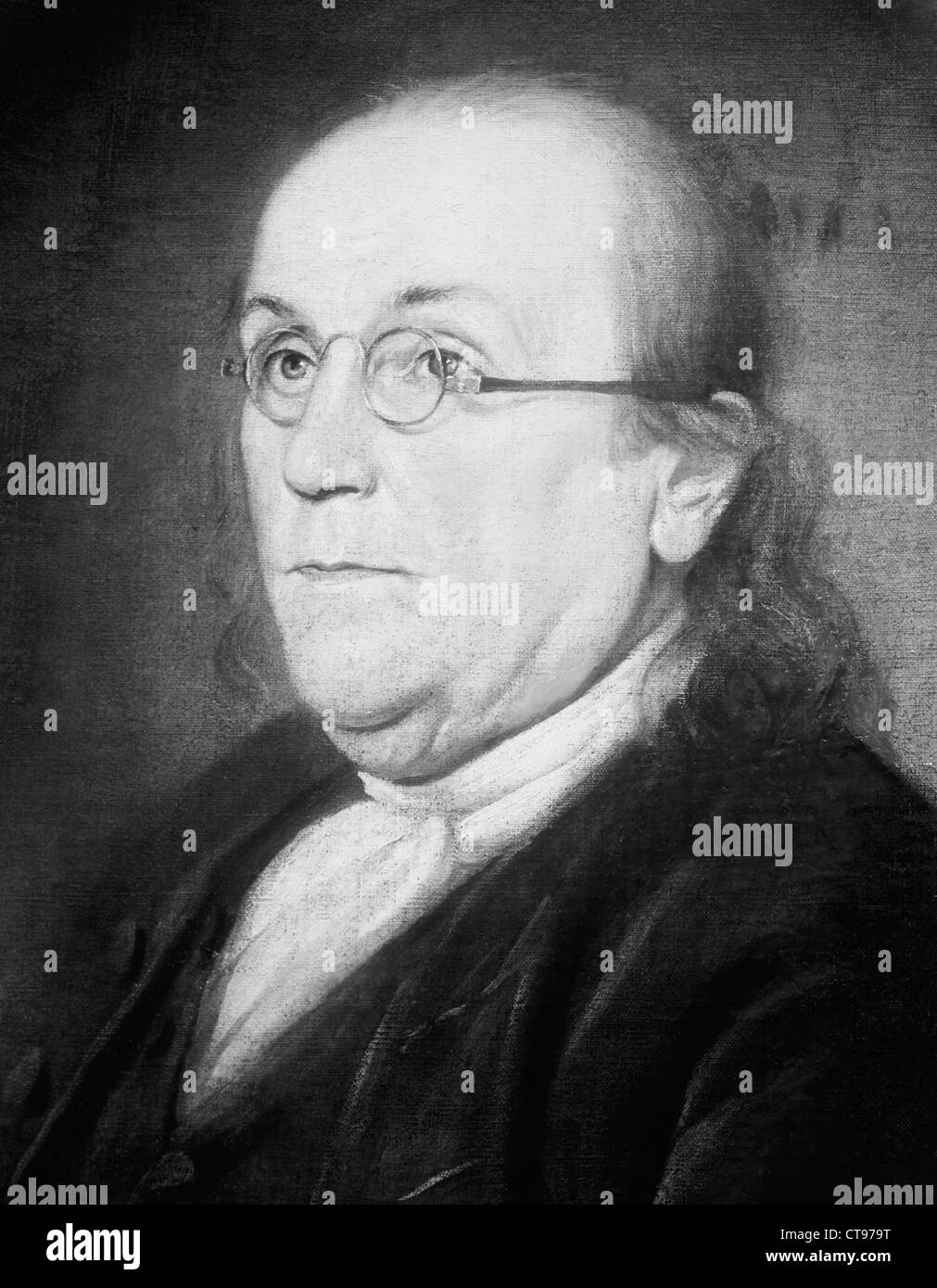 Vintage portrait of Benjamin Franklin Stock Photo - Alamy