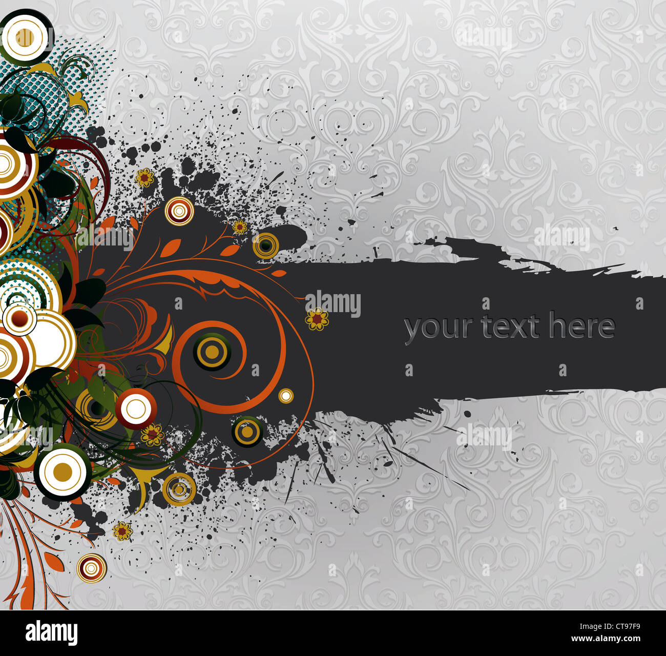 grunge floral background vector illustration Stock Photo - Alamy