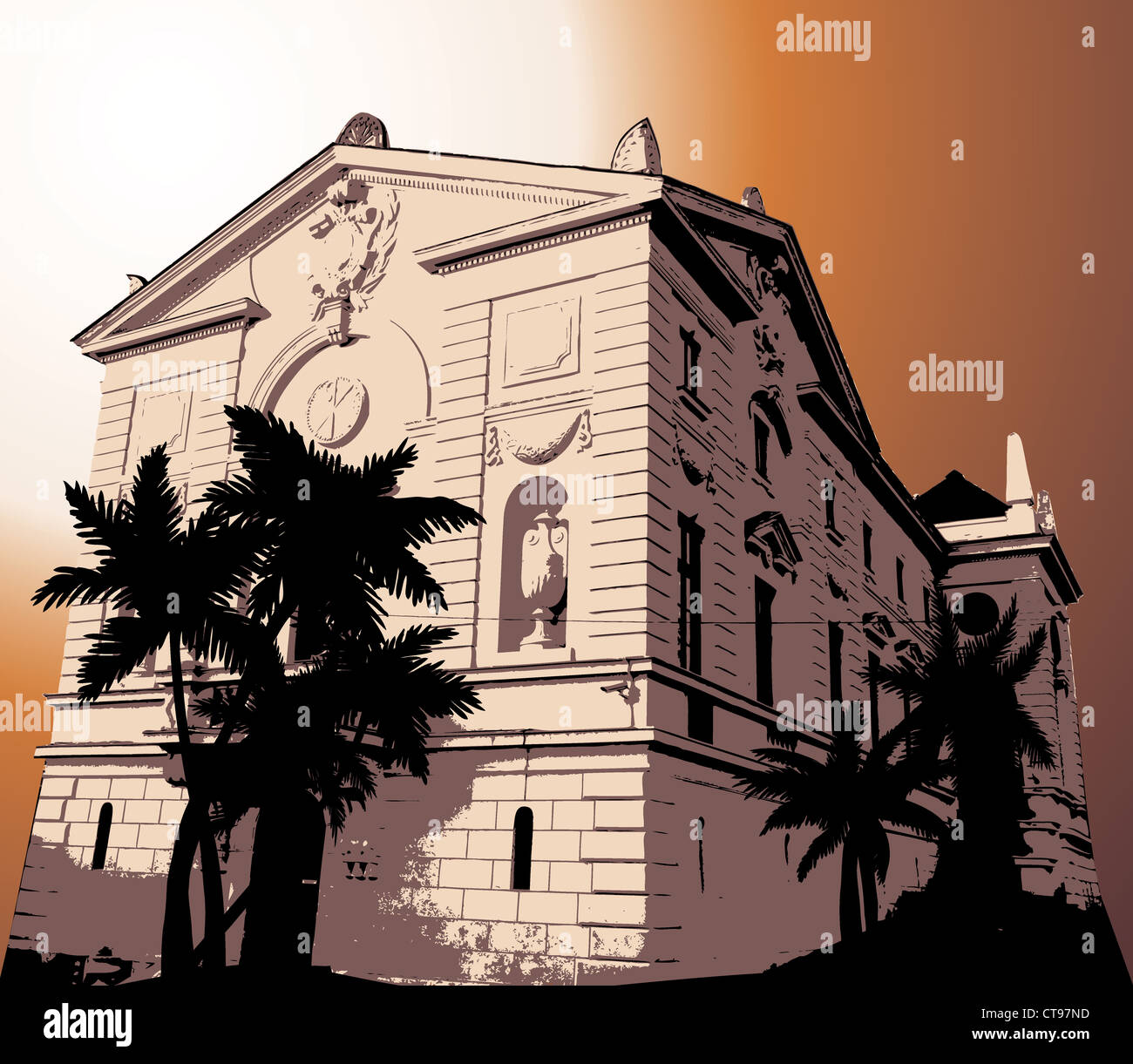 old building vector illustration Stock Photo - Alamy