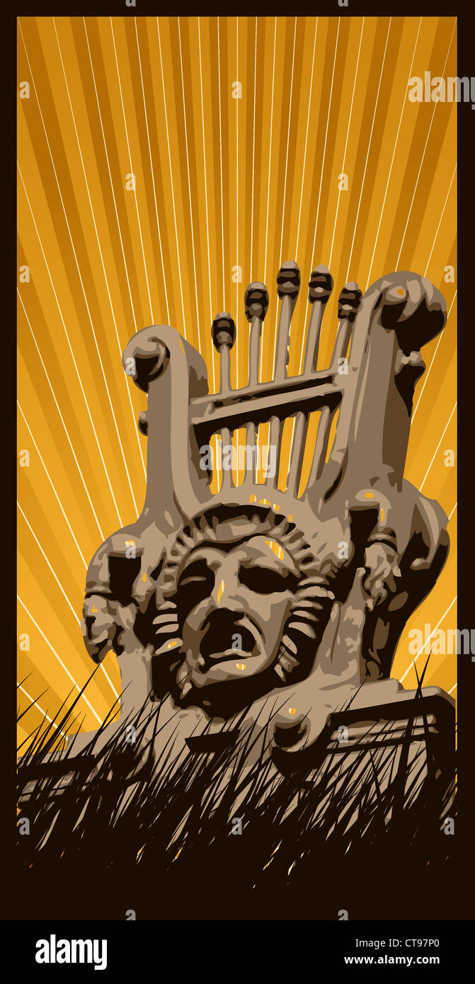 old statue vector illustration Stock Photo - Alamy