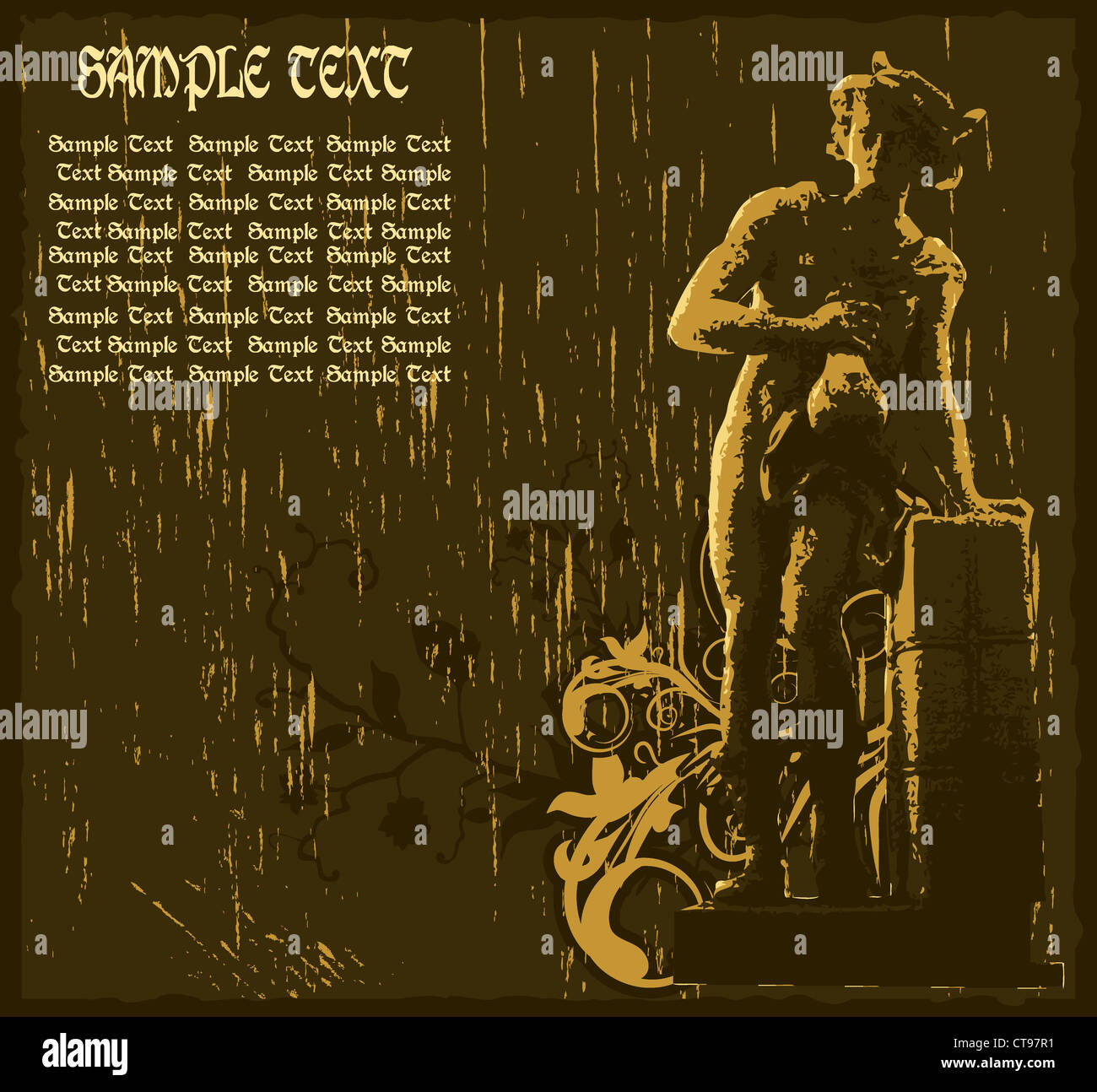 old statue vector illustration Stock Photo - Alamy