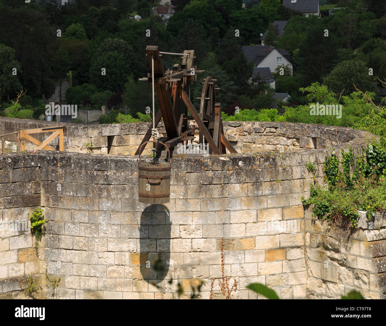 Lifting machine, Chinon, Loire Valley, France, Replica of a machine ...