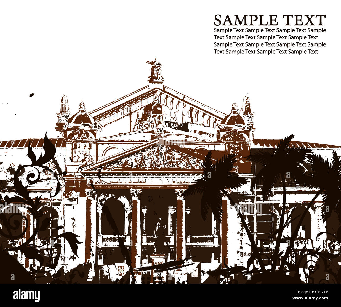 old building vector illustration Stock Photo - Alamy