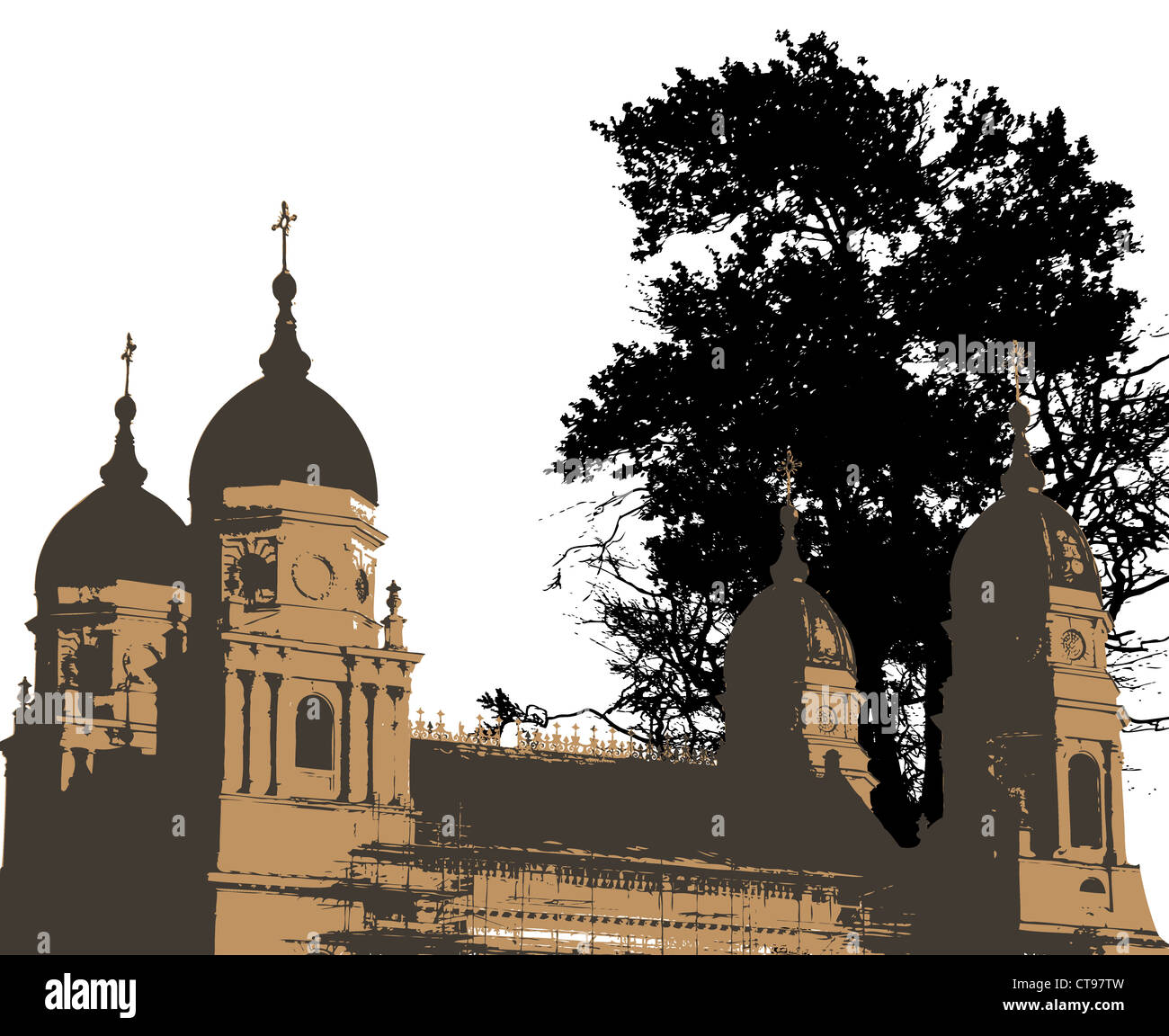 old building vector illustration Stock Photo - Alamy