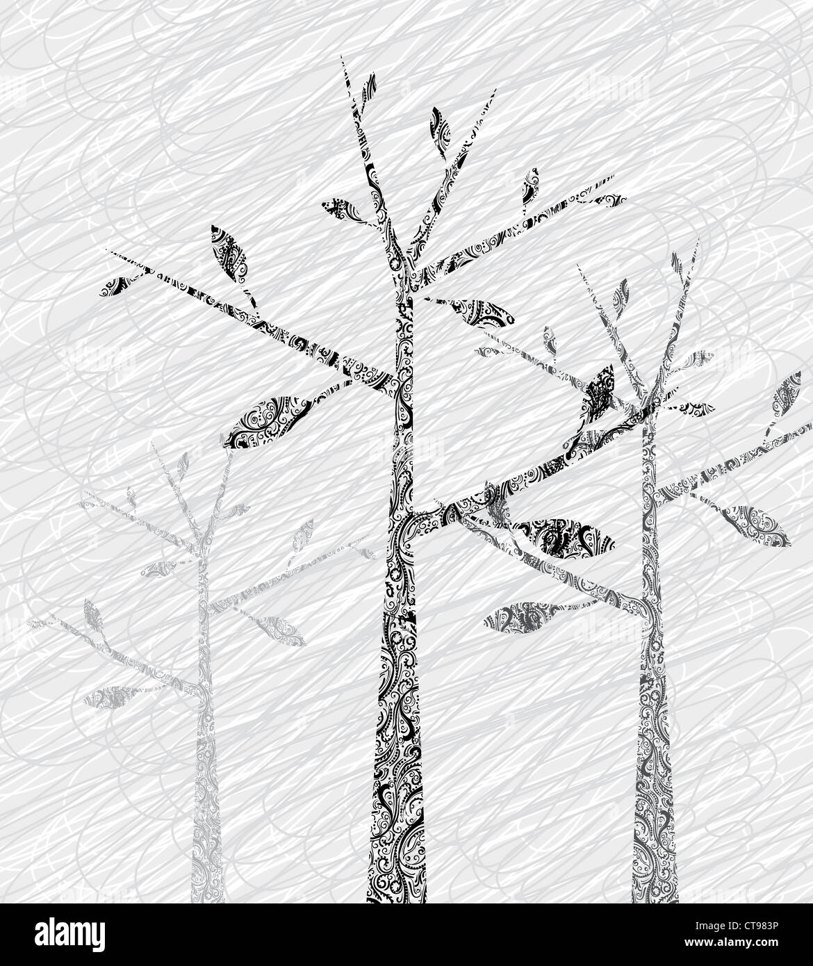 abstract trees vector illustration Stock Photo - Alamy