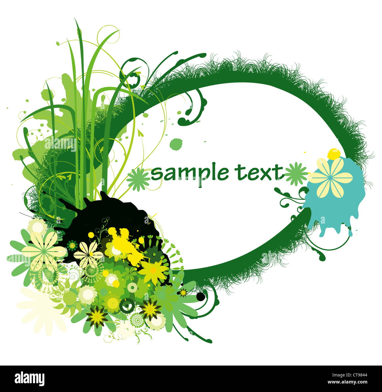 vector spring floral frame Stock Photo - Alamy
