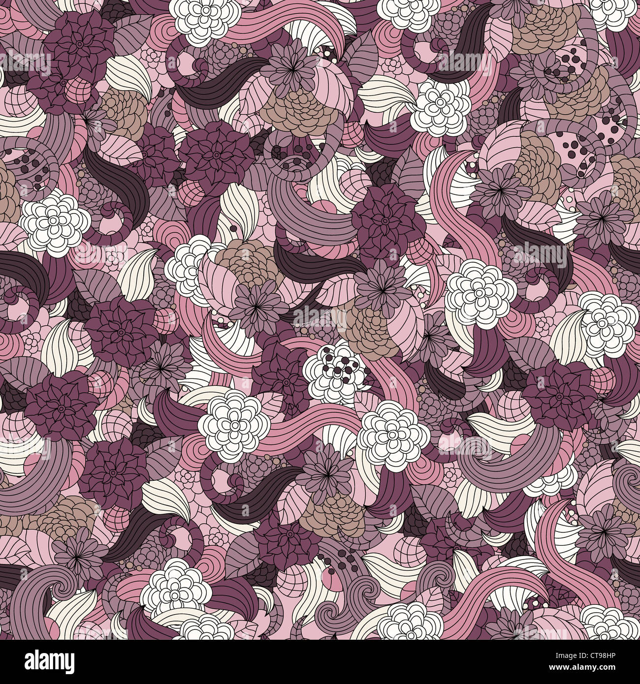 vector retro floral seamless pattern Stock Photo - Alamy