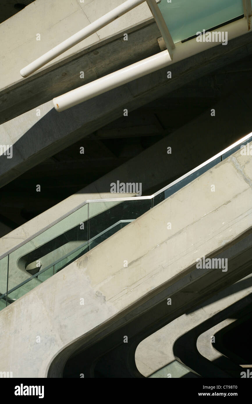 Detail of staircases in Santiago Calatrava's Estacio do Oriente metro ...