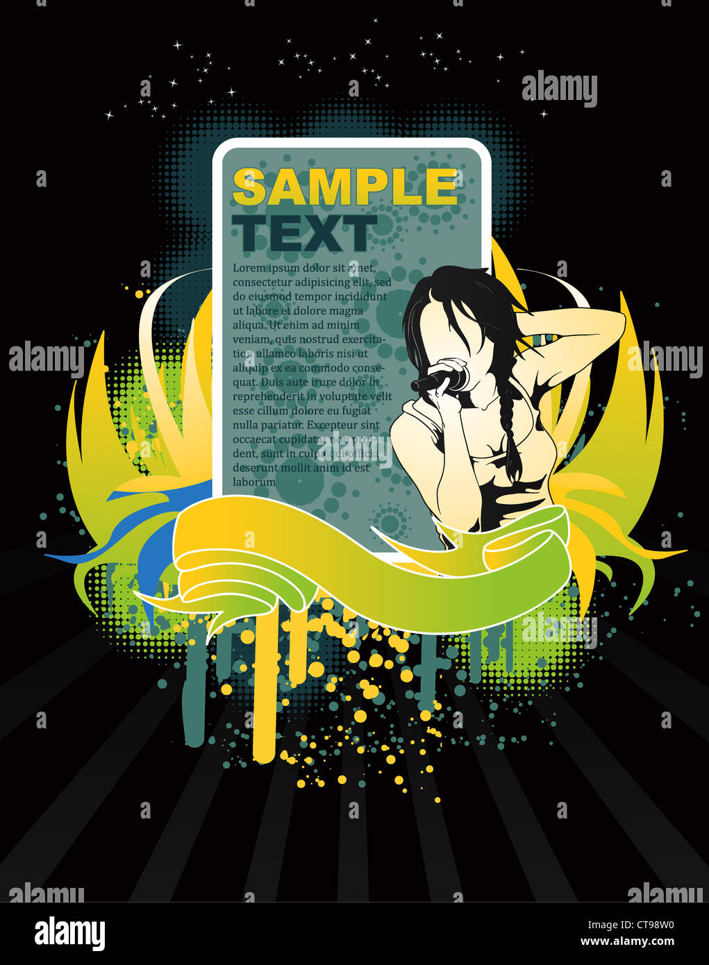 music frame vector illustration Stock Photo - Alamy