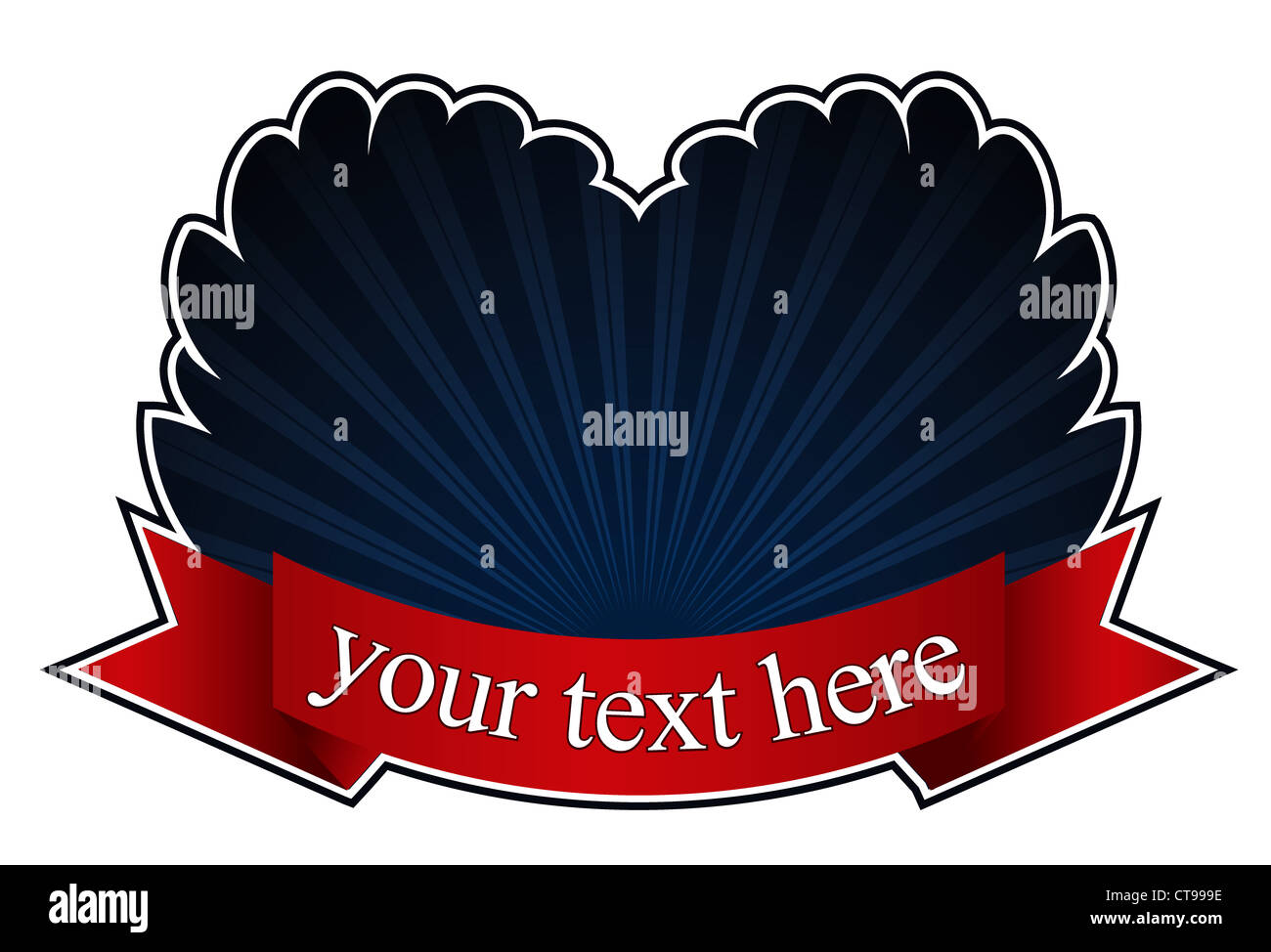 vintage illustration of a sticker with scroll Stock Photo - Alamy