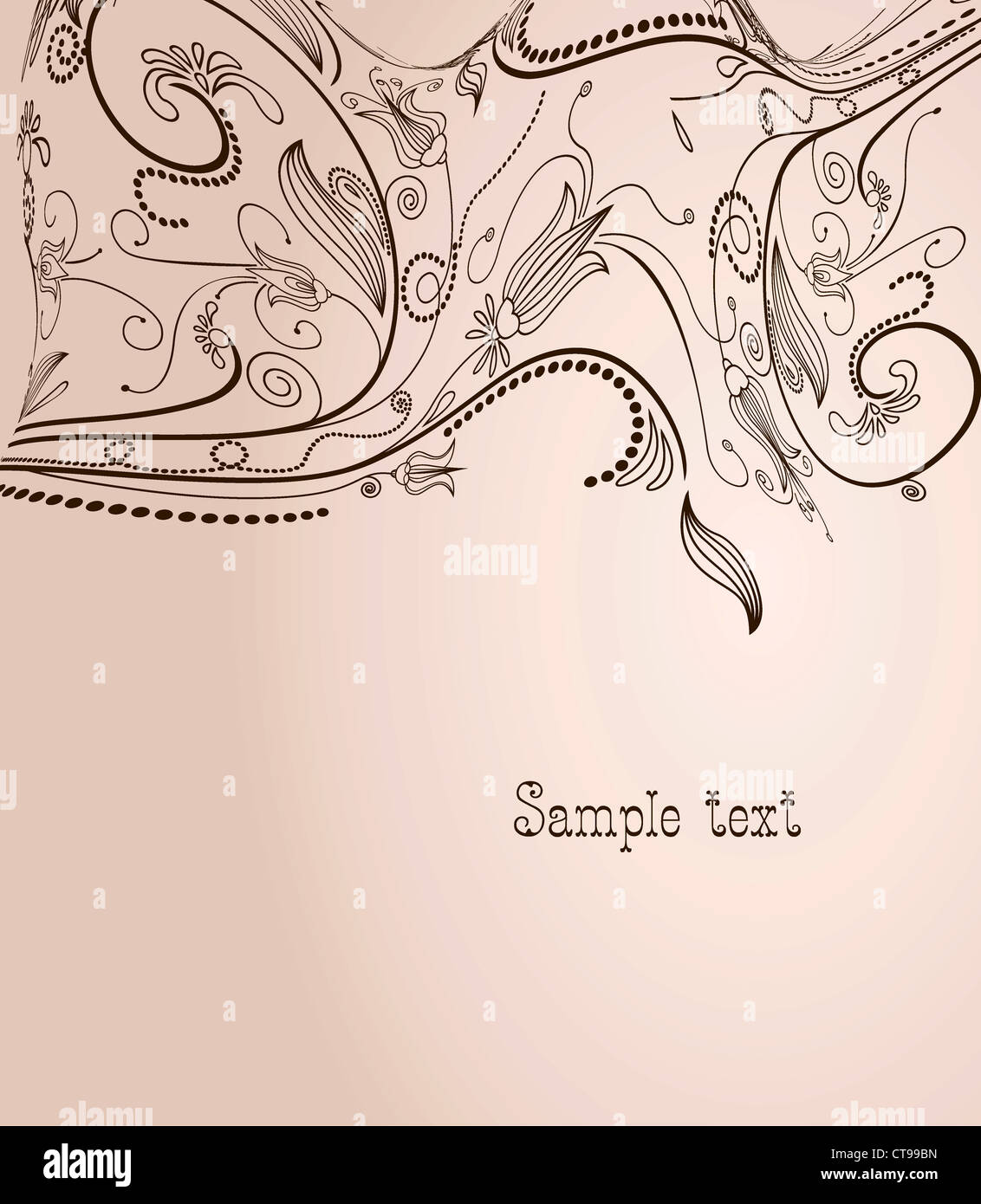 vector doodles floral background Stock Photo - Alamy