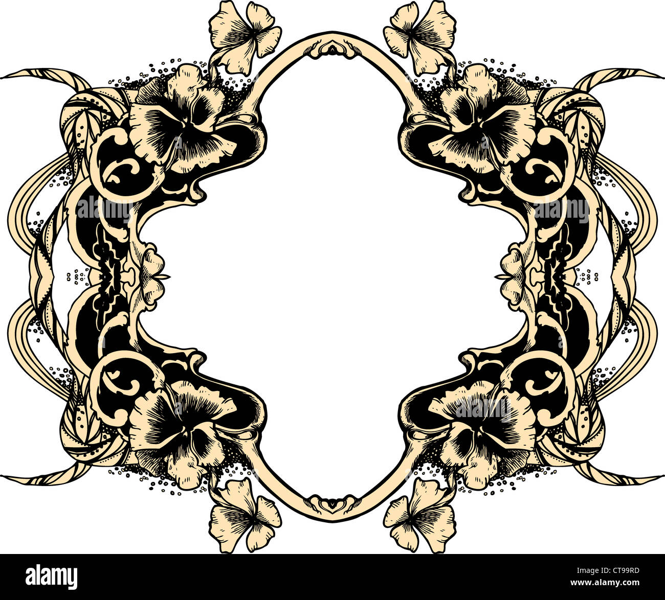vintage floral frame Stock Photo - Alamy