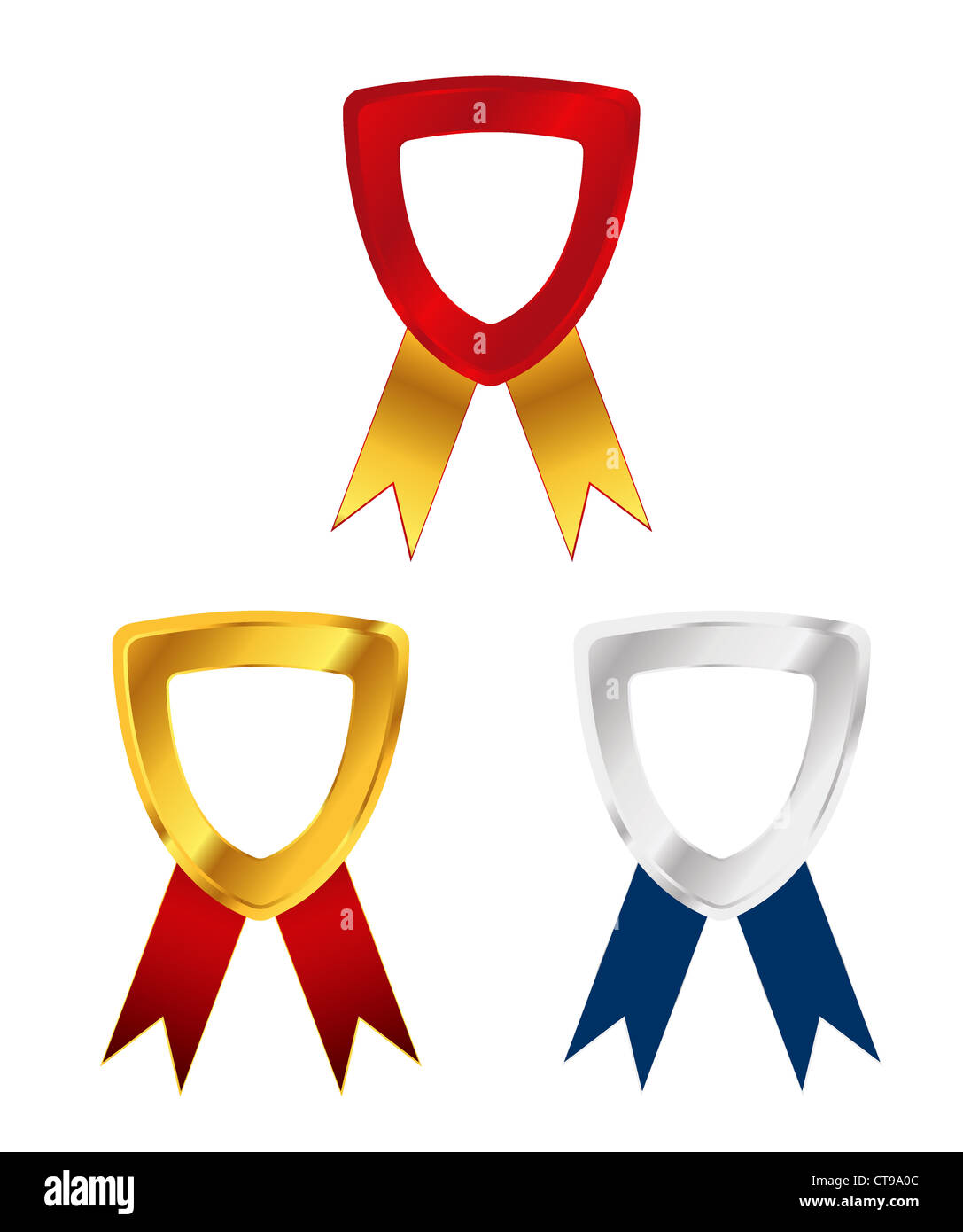 vintage illustration of a beautiful medal with ribbon Stock Photo - Alamy