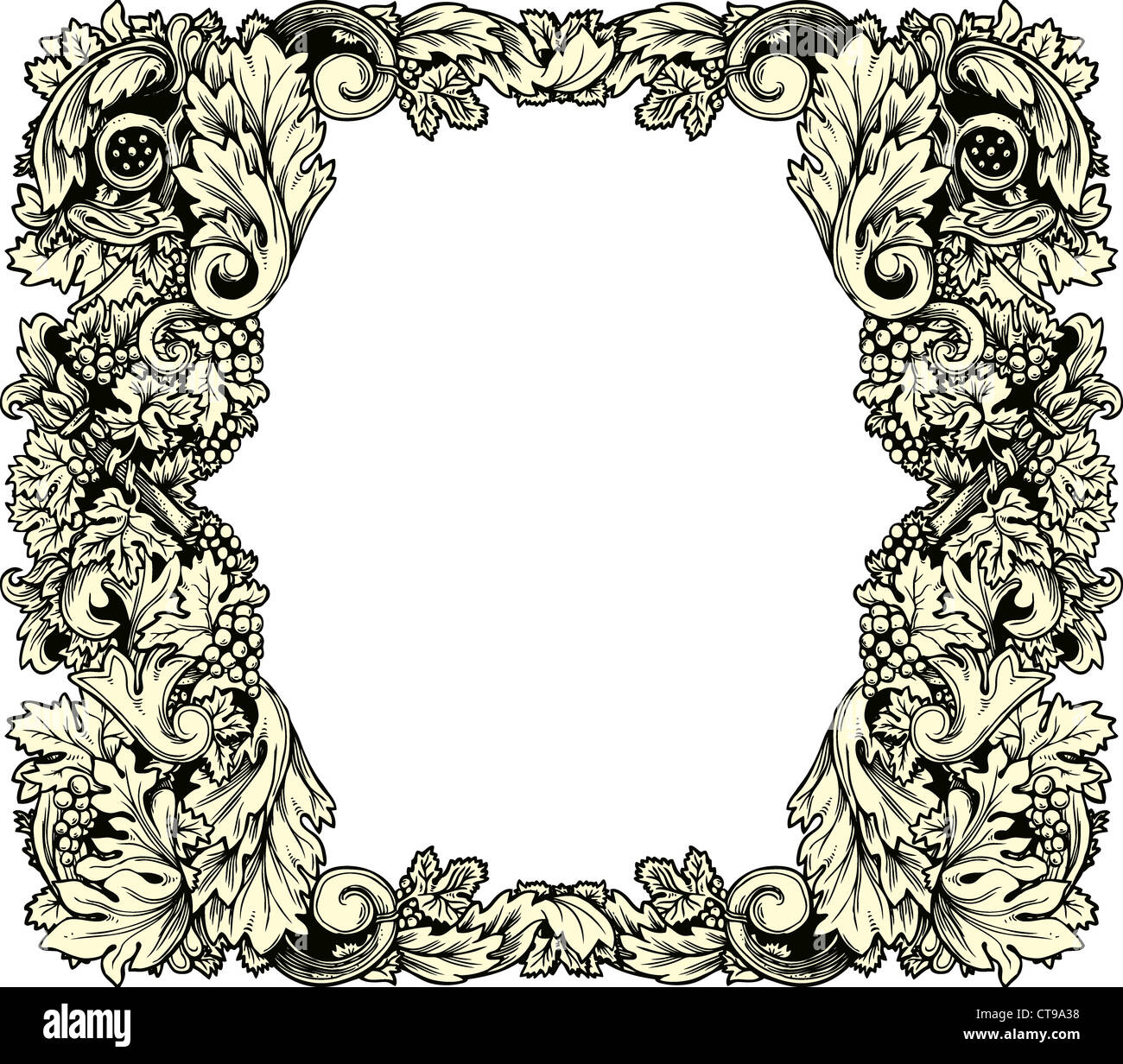 vintage floral frame Stock Photo - Alamy