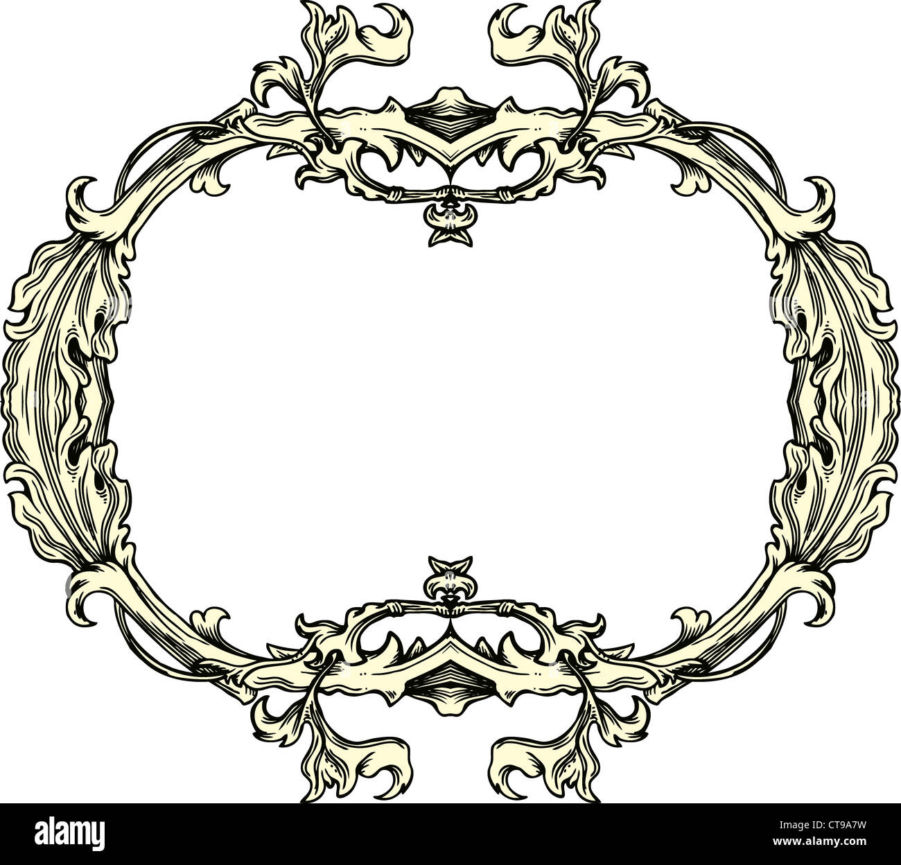 vintage floral frame Stock Photo - Alamy