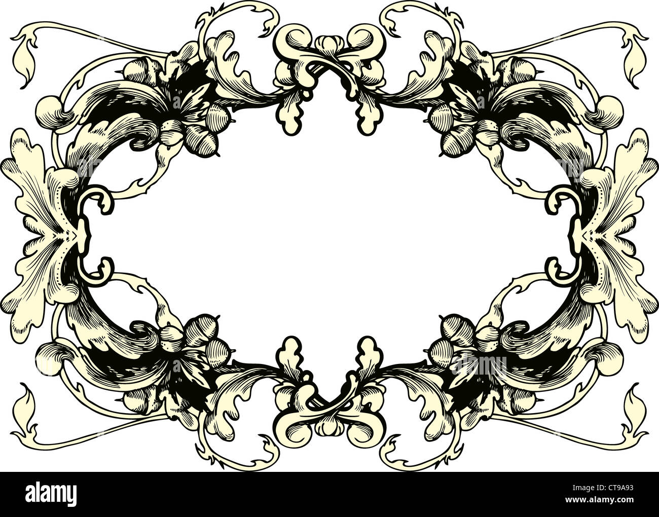 vintage floral frame Stock Photo - Alamy