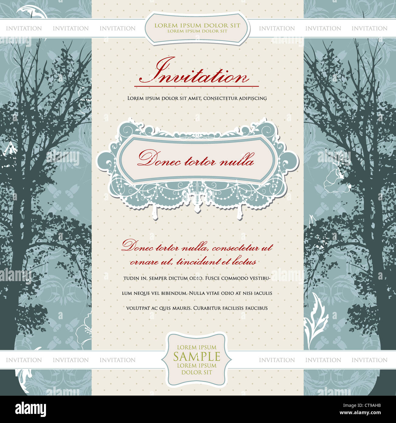 vintage invitation vector illustration Stock Photo - Alamy