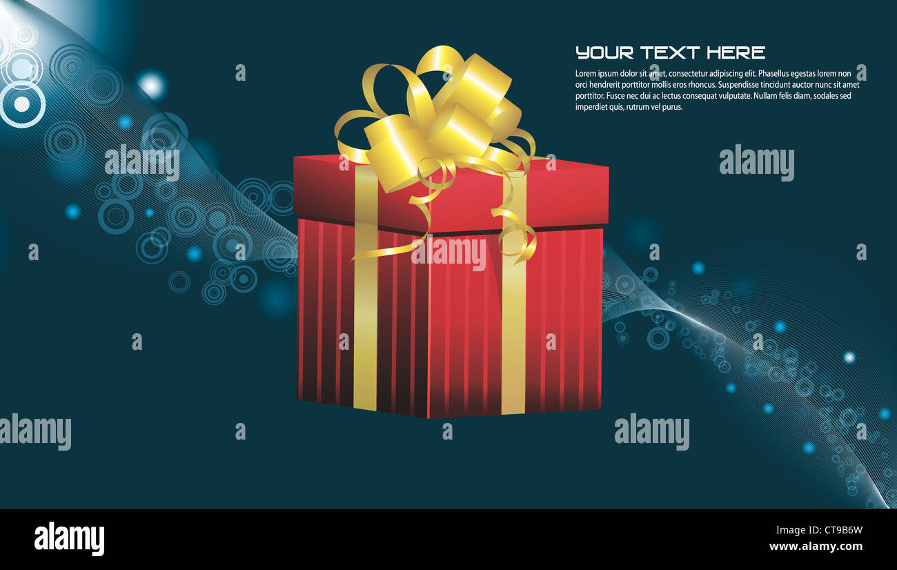 vector gift box with abstract background Stock Photo - Alamy