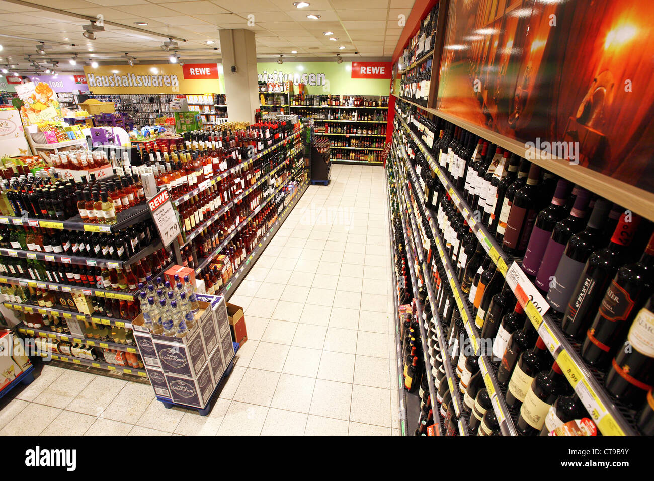 Self -service Supermarket, shelf, rack with different products, foods ... Self -service Supermarket, shelf, rack with different products, foods ...