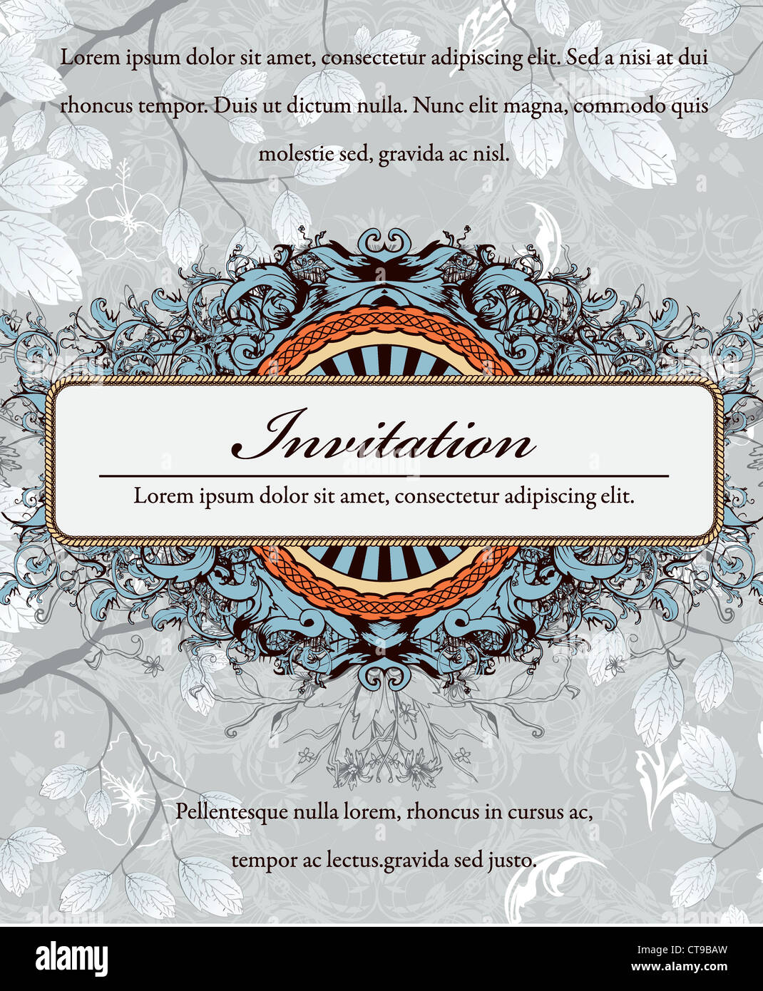 vintage invitation vector ilustration Stock Photo - Alamy