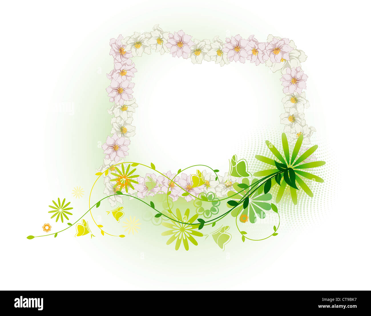 vector spring floral frame Stock Photo - Alamy