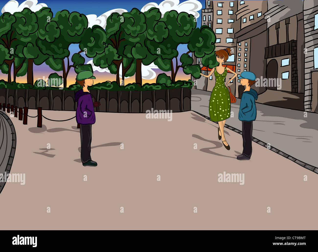 cartoon background vector illustration Stock Photo - Alamy