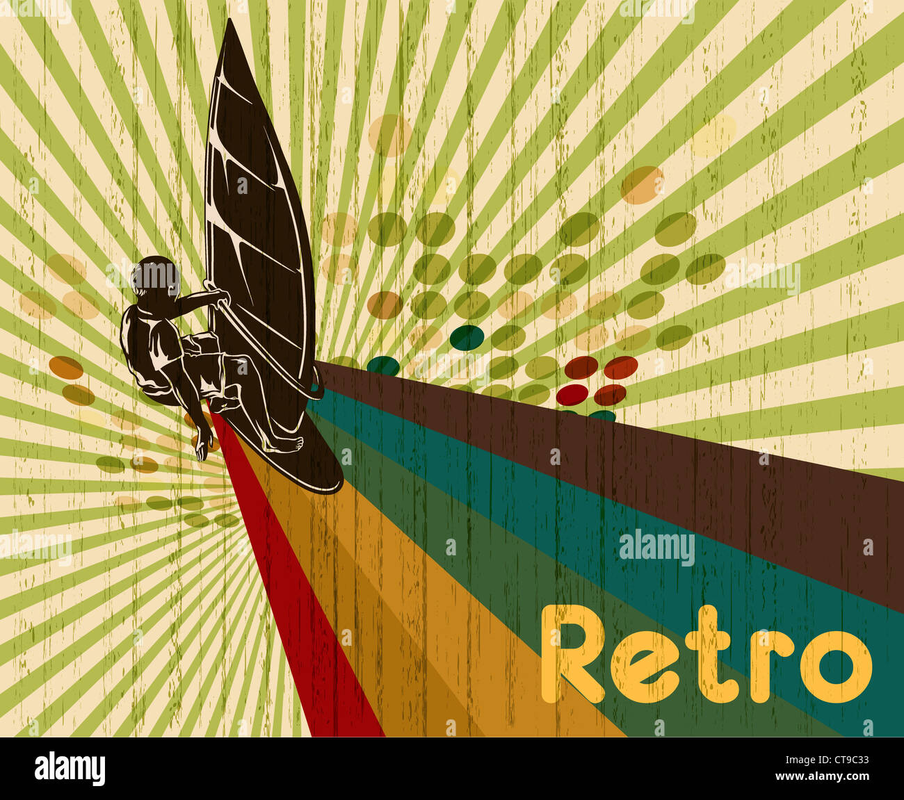 vector retro summer background Stock Photo - Alamy