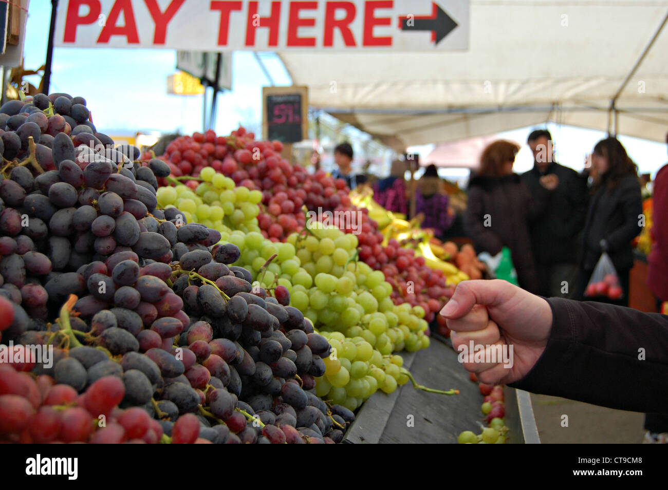 grapes on display at market Stock Photo - Alamy