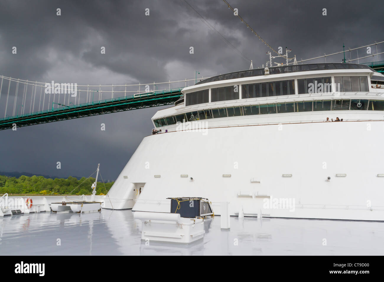 Cruise Ship Volendam passing under Lion's Gate Bridge in Vancouver ...