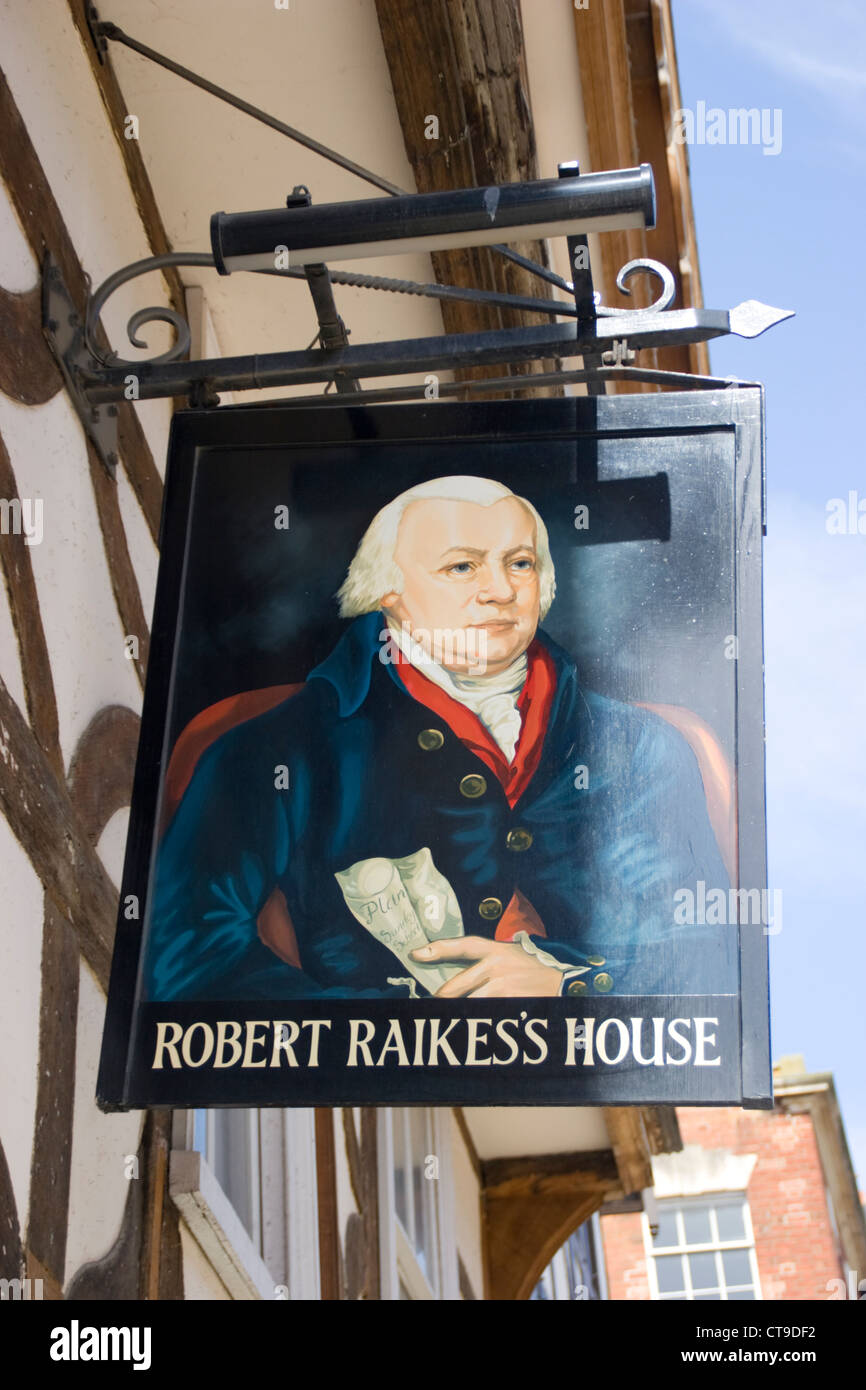Robert Raikes House sign Gloucester Gloucestershire England UJK Stock ...