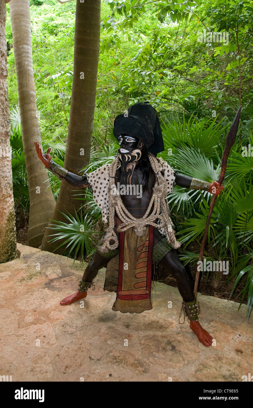 A Maya actor/dancer in Lord of Cacao (Dios del Cacao or IK Chuah) dress ...