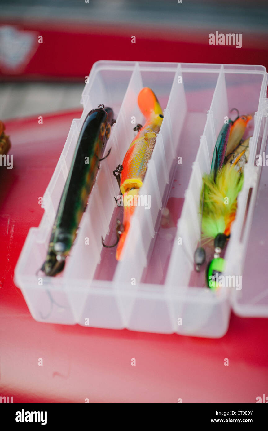 Fish tackle box Stock Photo - Alamy