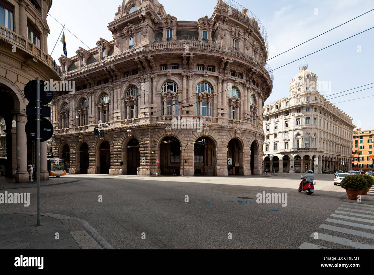 Crossing at the Piazza de Ferrari, with a view of the Palazzo della ...