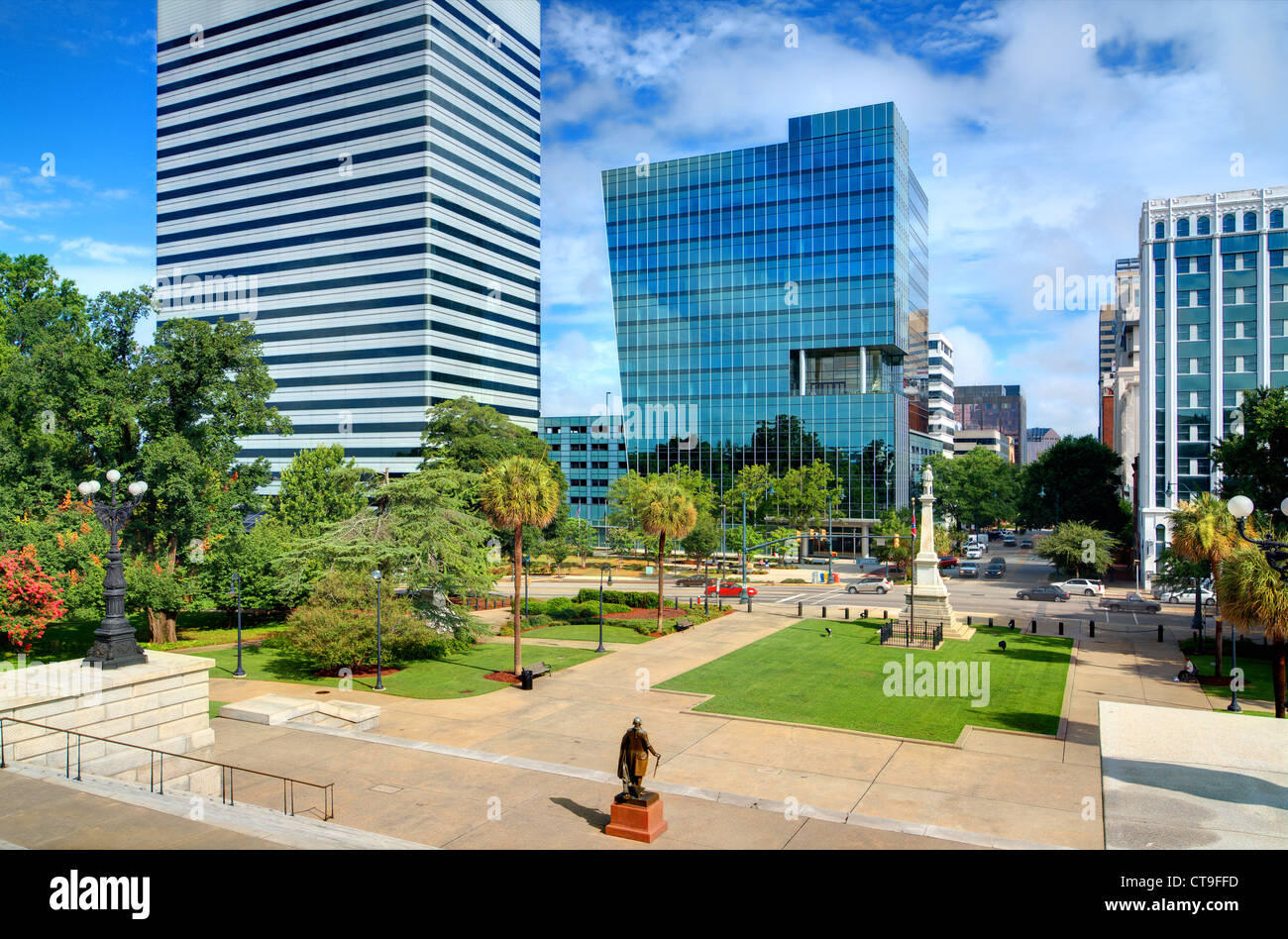 Skyline of downtown Columbia, South Carolina on Main Sreet Stock Photo ...