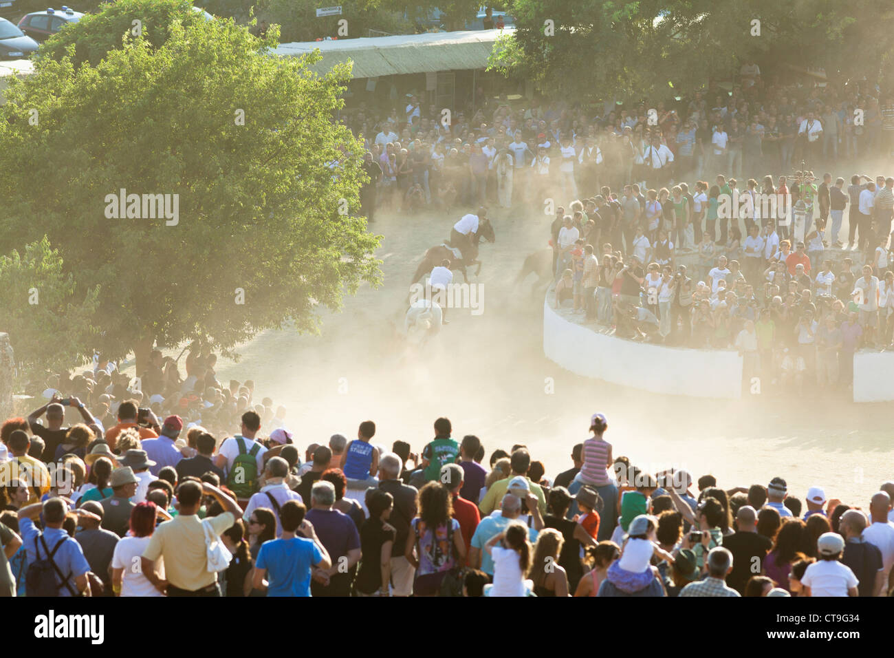 Traditional annual horse race in Sedilo, Sardinia, with a religious ...