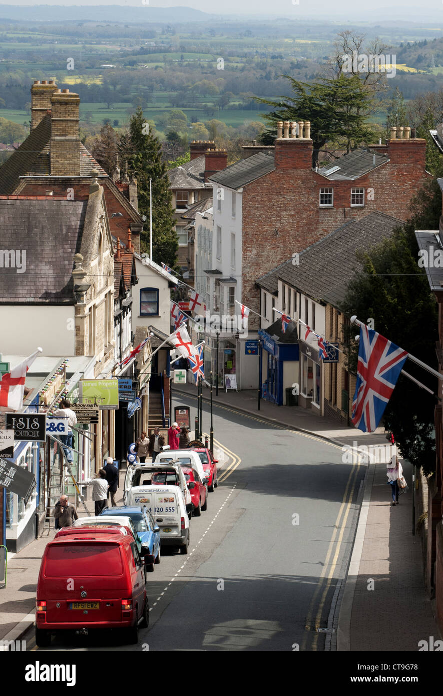 Church Street, Great Malvern, the major centre of the Malvern Hills in ...